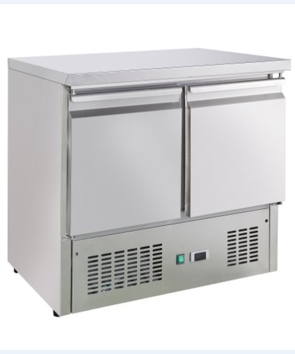 Commercial Bench Top Refrigerator Double Door 220L 304 STAINLESS STEEL ...